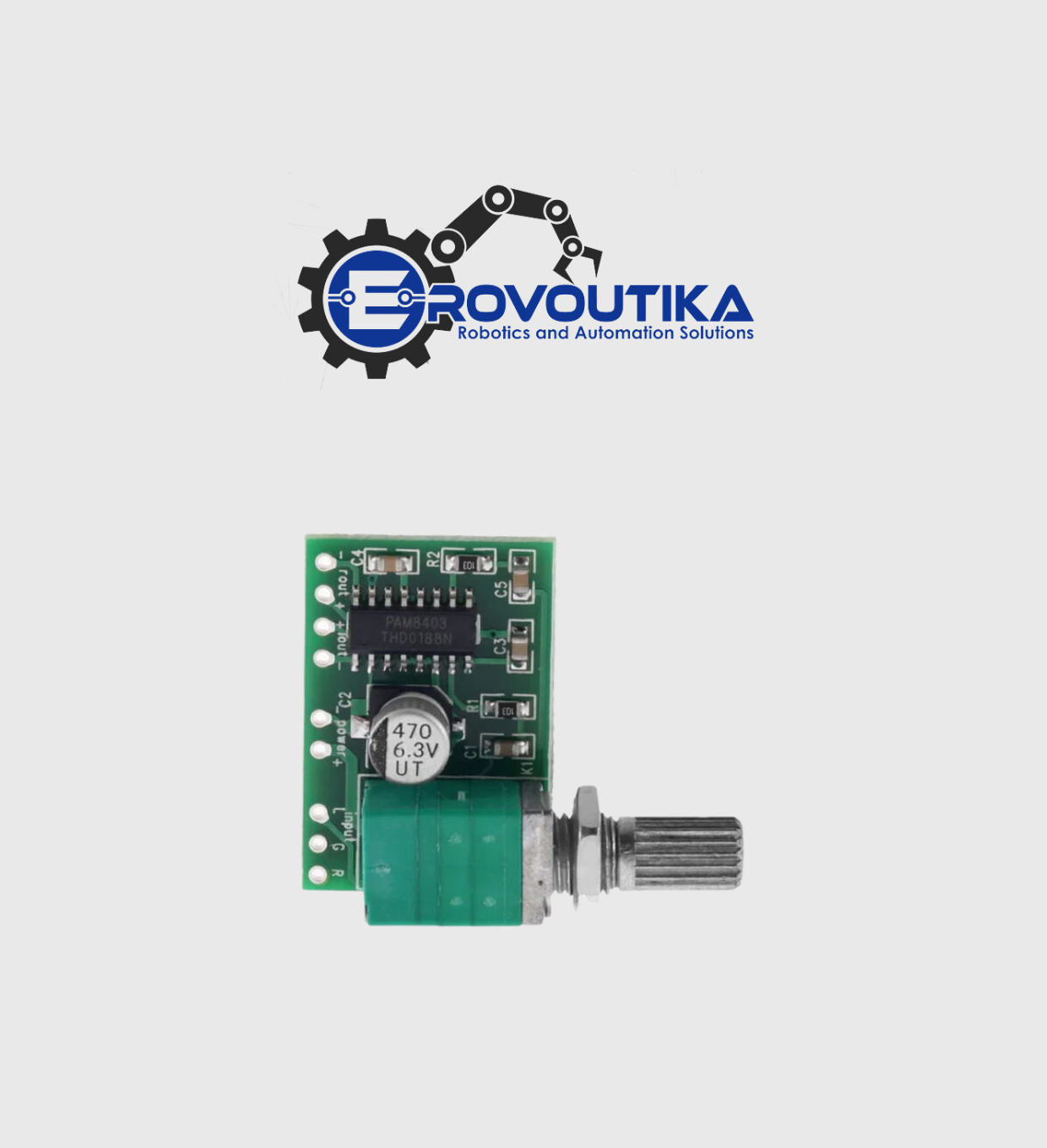 Volume-Controlled 2-Channel Audio Amplifier (PAM8403) | Shop |Erovoutika