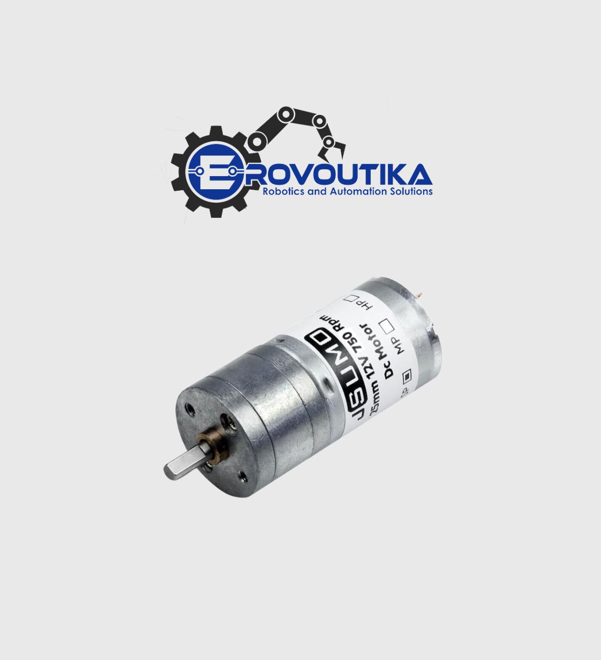 JSumo DC Gearhead Motor 25mm 12V 750 RPM SP | Shop |Erovoutika