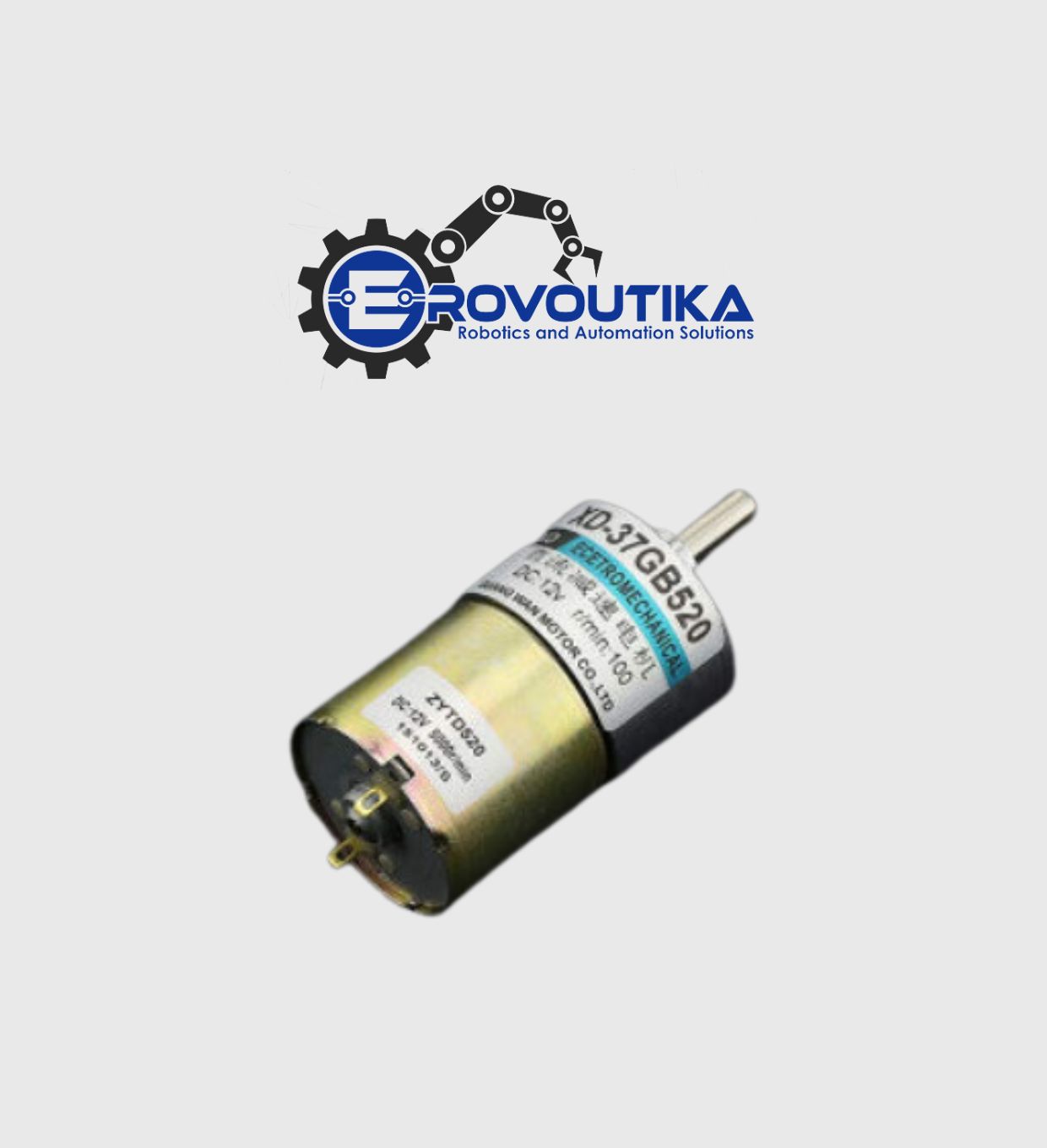 Metal DC Geared Motor 12V 100RPM 42kg Cm | Shop |Erovoutika