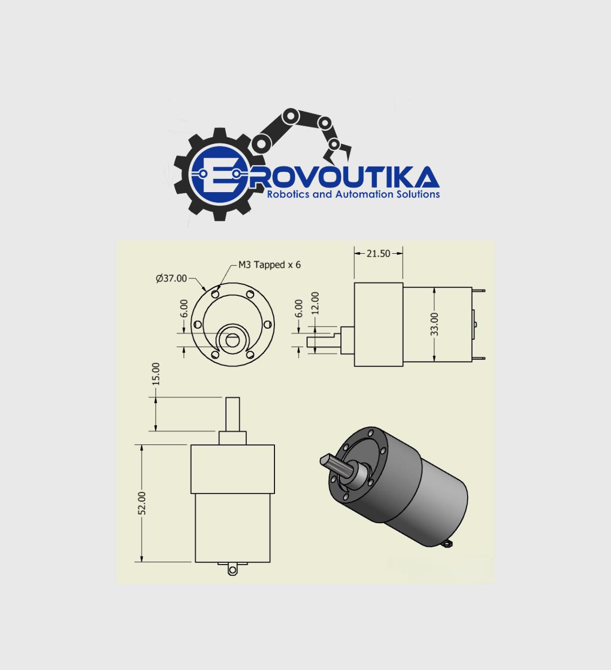Titan Dc Gearhead Motor 12V 1000 RPM HP | Shop |Erovoutika